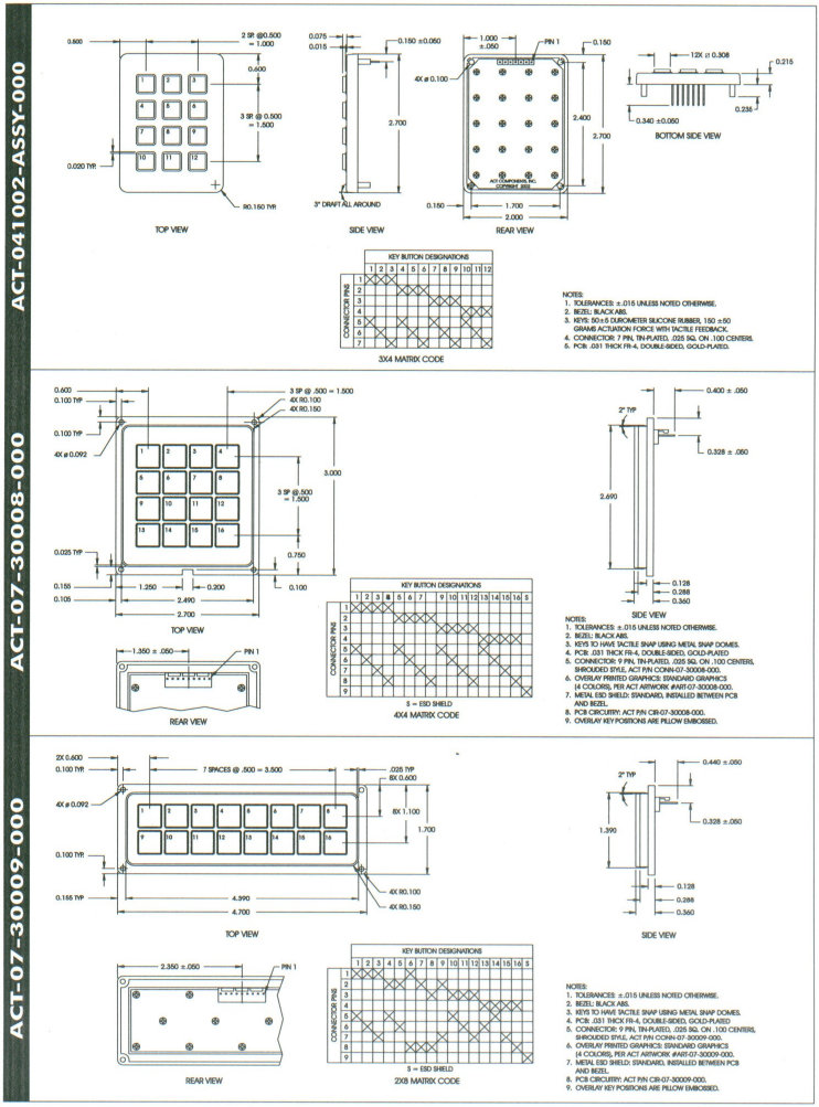 ACT Components, Inc. (805) 987-2960 Standard Details